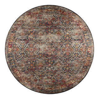 Jericho JC3 Charcoal 10' x 10' Round Rug, 4' x 4' - Contemporary - Area ...