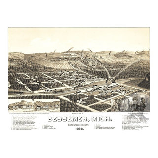 Old Map of Bessemer Michigan 1886, Vintage Map Art Print, 12"x18 ...