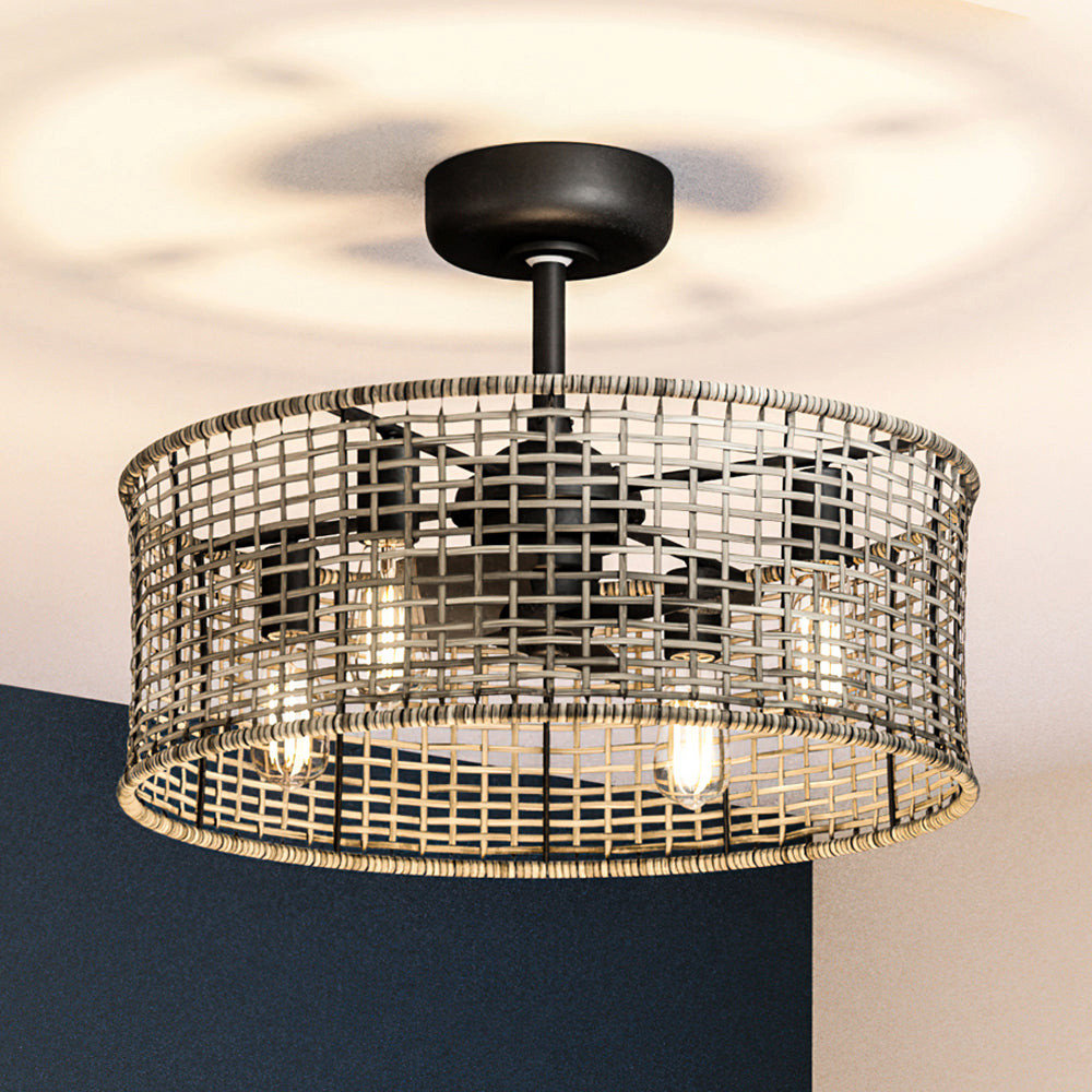 Luxury Bohemian Ceiling Fan, Midnight Black - Tropical - Ceiling Fans ...