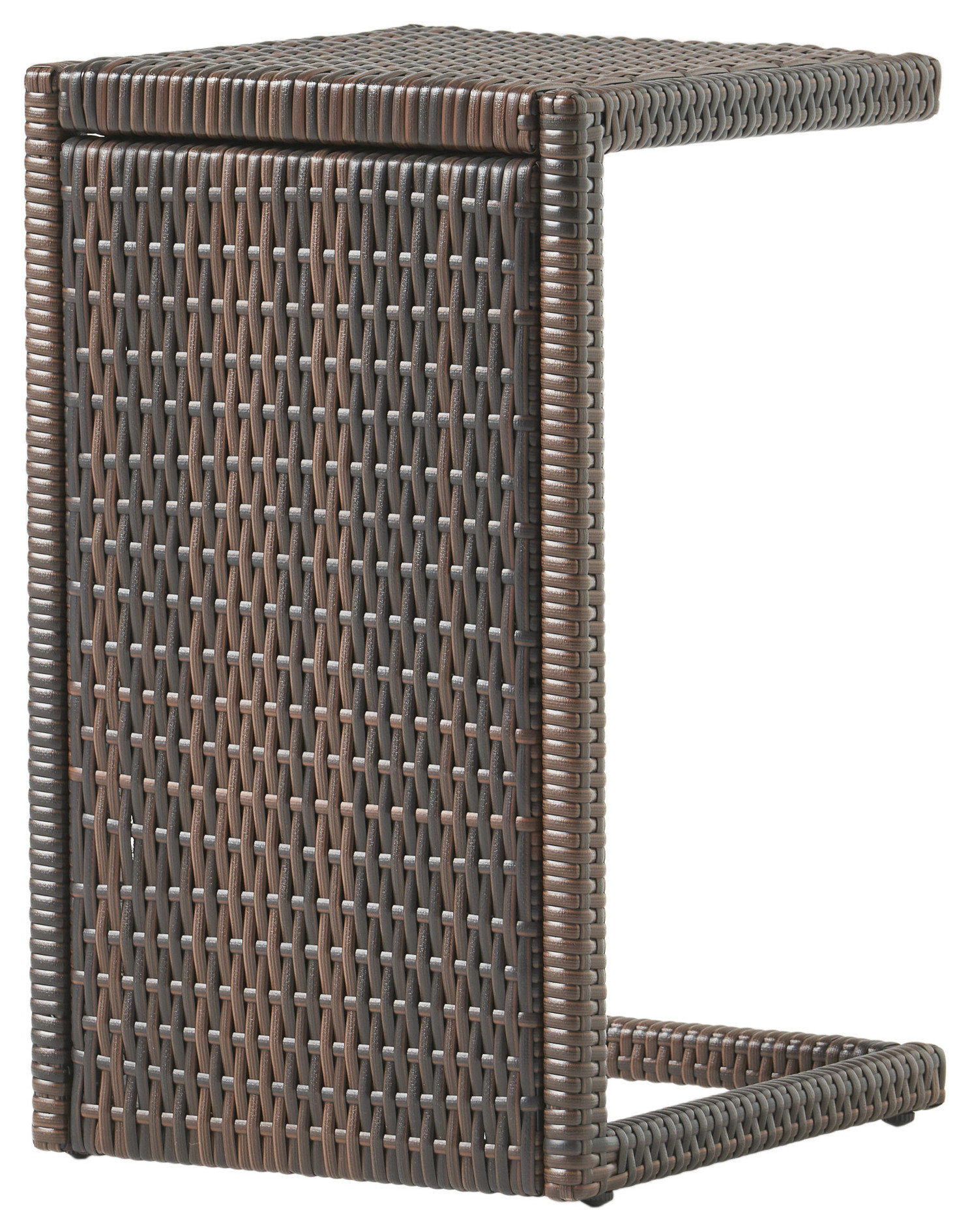 Forrest Outdoor Wicker C-Shaped Side Table, Single - Tropical - Outdoor Side Tables - by ...