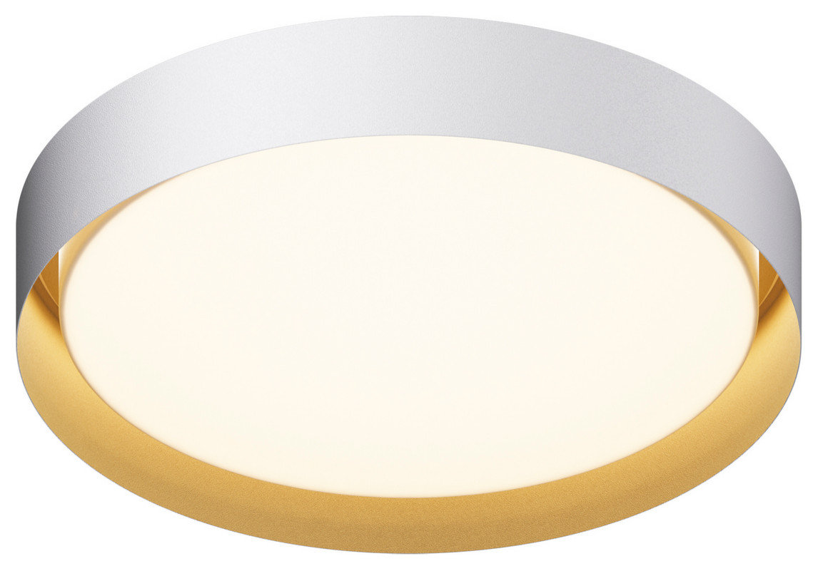 Echo LED Flush Mount, White/Gold - Modern - Flush-mount Ceiling ...