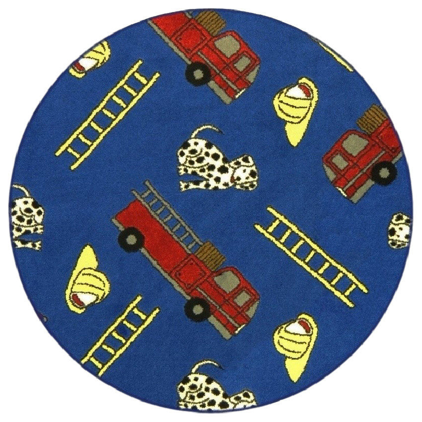 Hook and Ladder Area Rug, Nylon Stainmaster Carpet, Round 3 ...