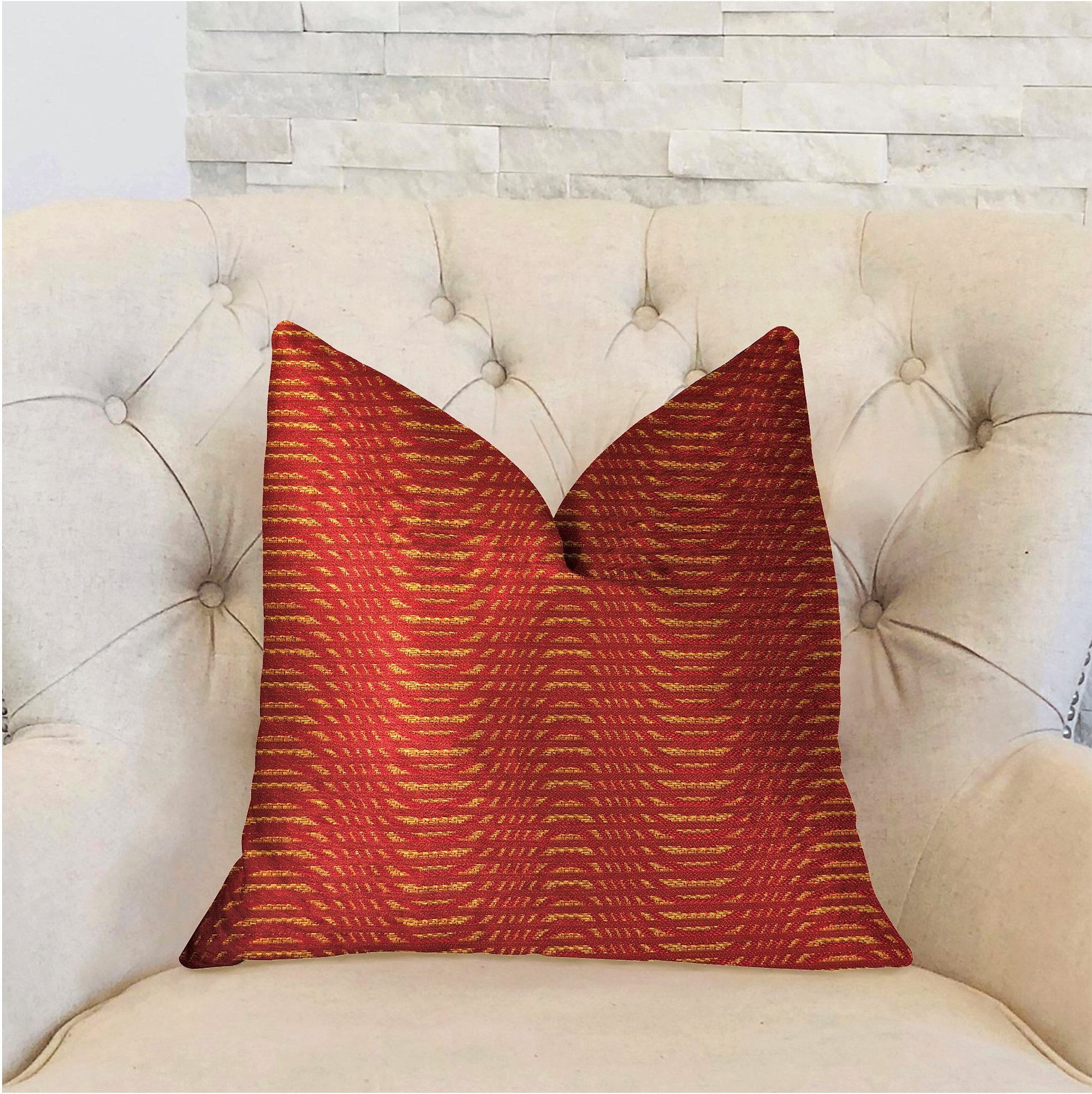 New Earth Ripple Red Luxury Throw Pillow, 26"x26" - Contemporary ...