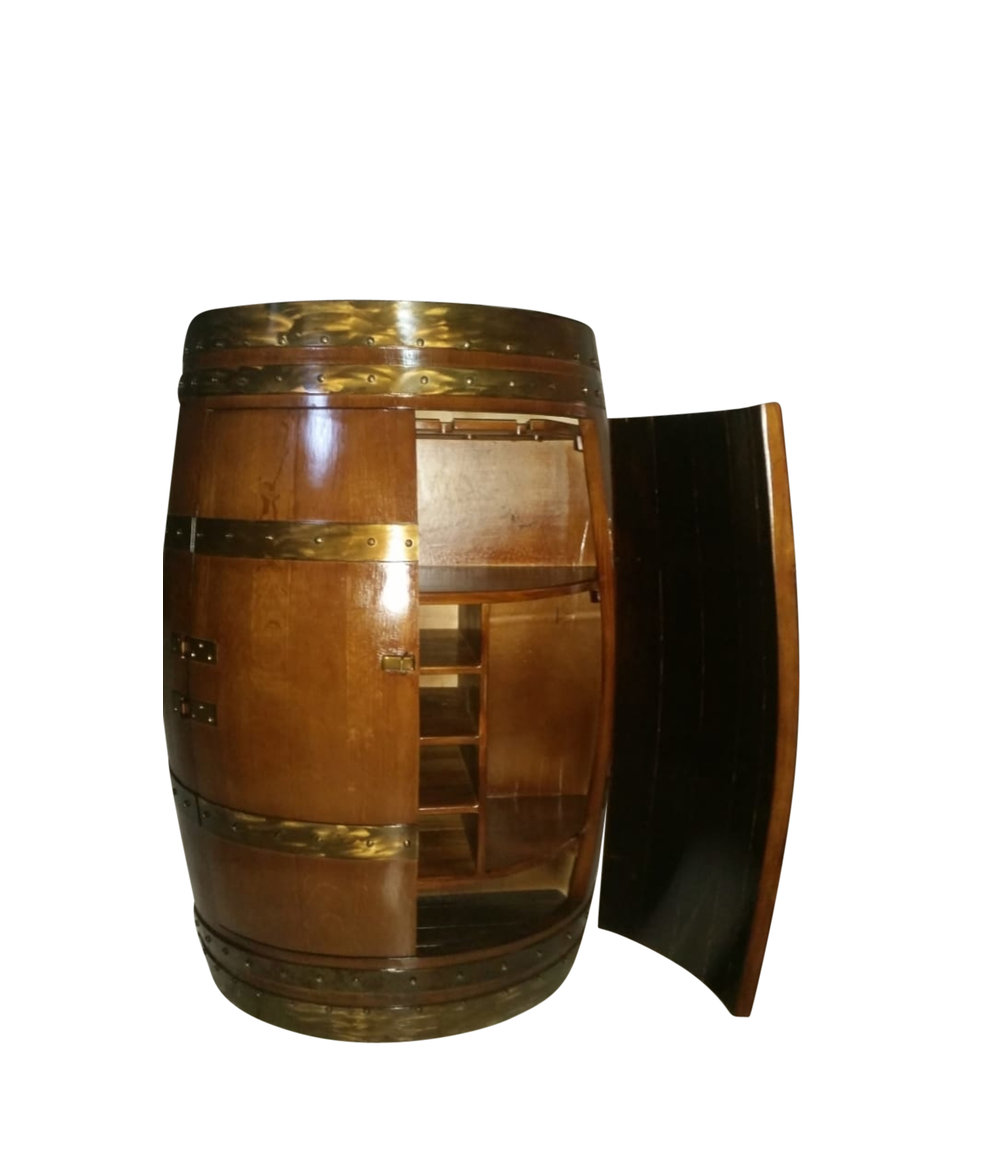 Split Barrel Wine Cabinet, 26"W x 13"D x 36"H - Rustic - Wine And Bar ...