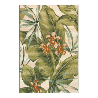 Marina Tropical Leaf Indoor/Outdoor Rug, 7'10"x9'10" - Tropical ...