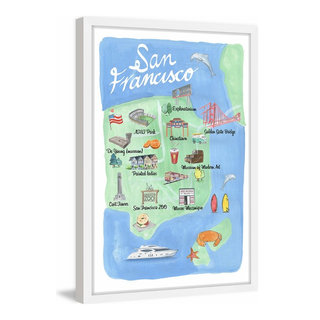 "San Francisco Site Map" Framed Painting Print, 20x30 - Contemporary ...
