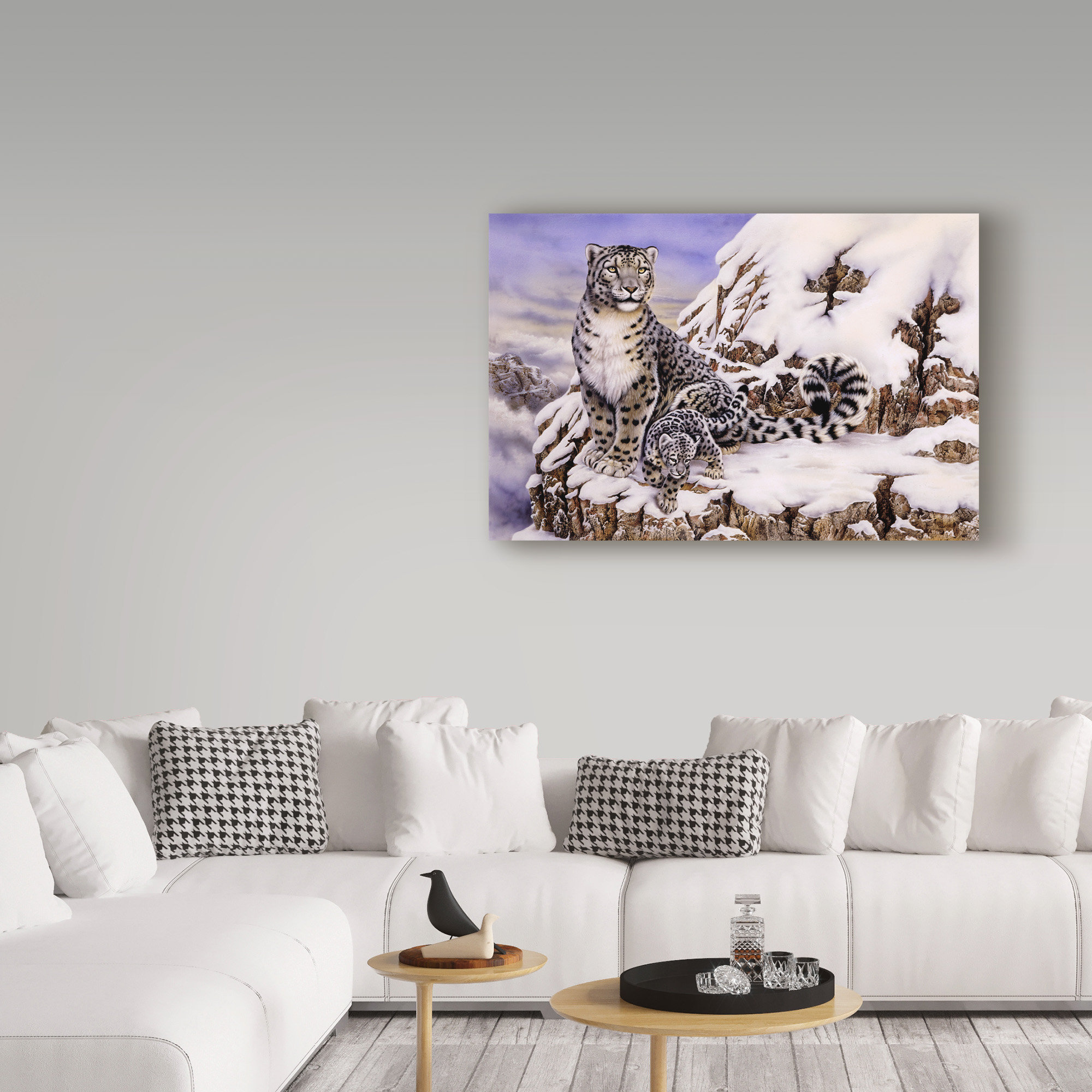 "Snow Leopard" by Howard Robinson, Canvas Art, 30"x47" - Contemporary ...