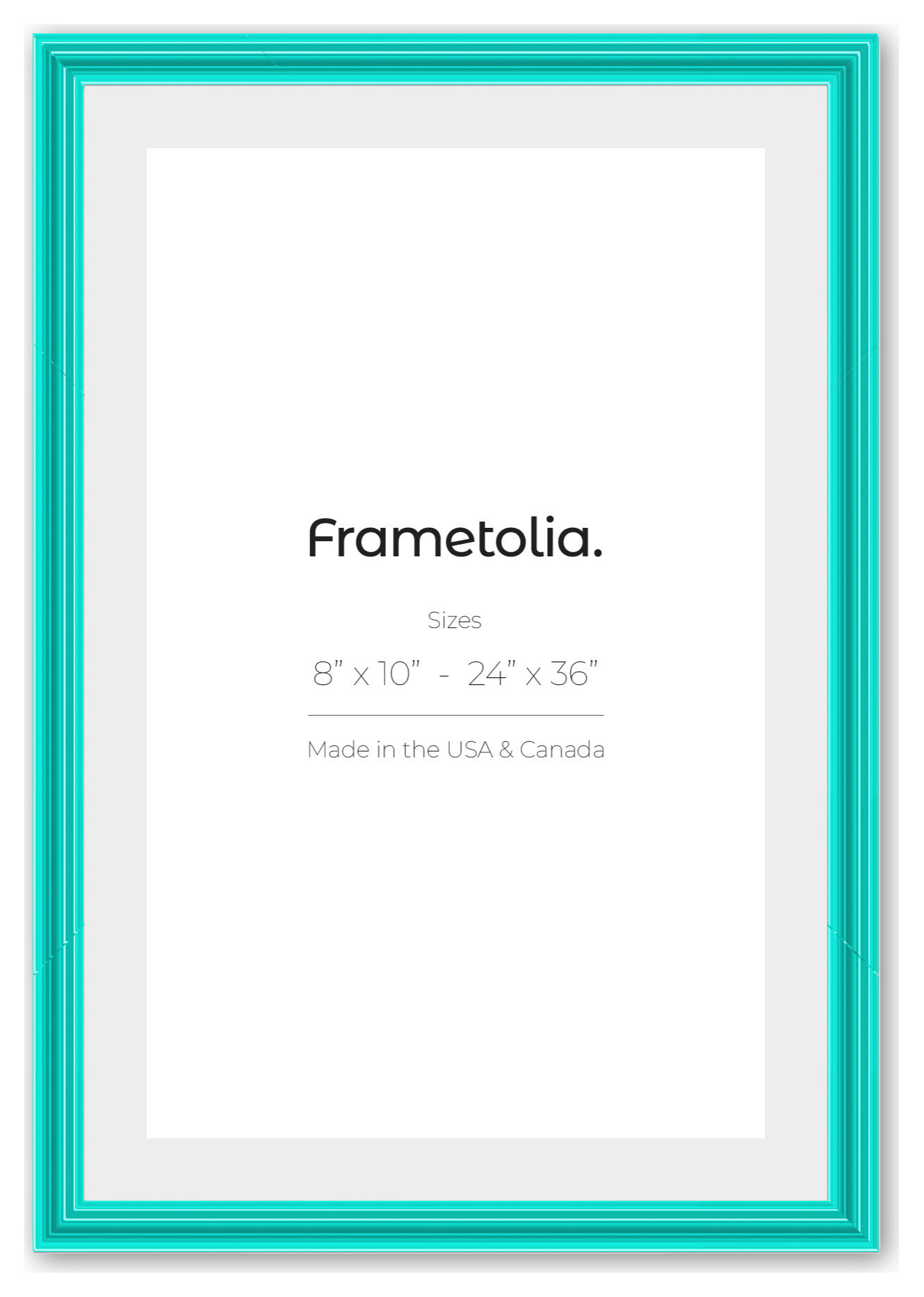 Capri Teal 2" Lavo Picture/Gallery Frame, 8" x 10" - Narrow Mat ...