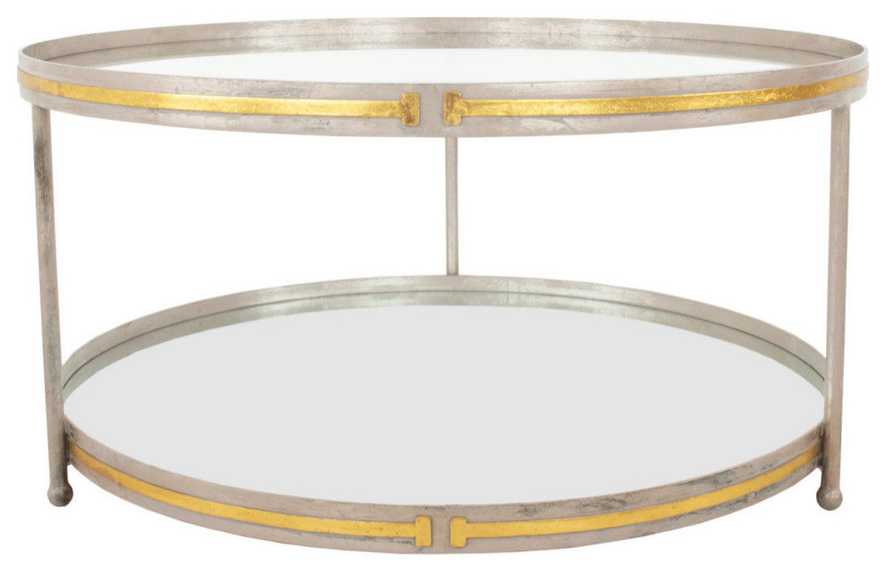 Tabitha Champagne & Round Gold Coffee Table - Contemporary - Coffee ...