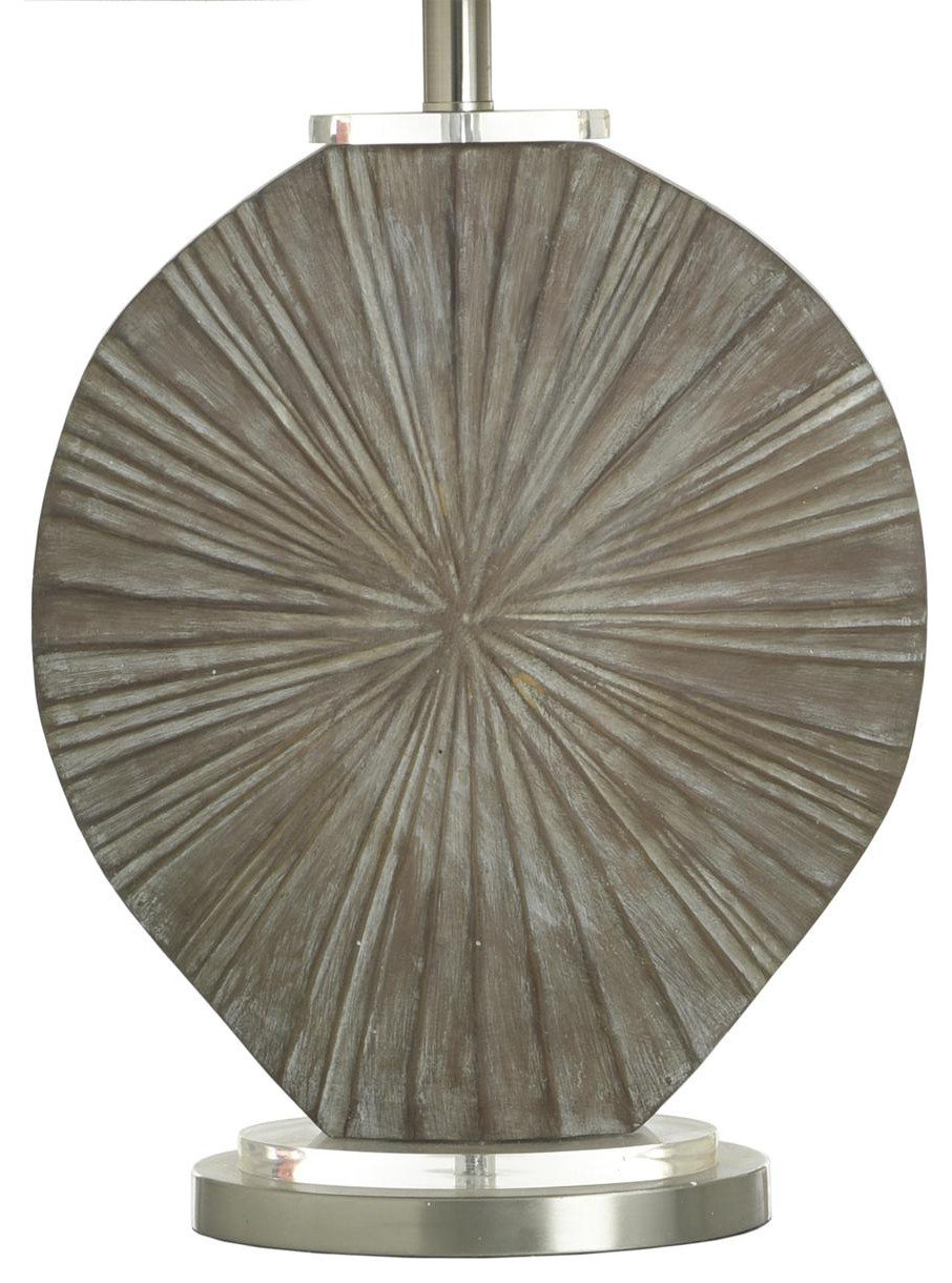 Silver Burst Table Lamp, Brushed Grey and Brown - Farmhouse - Table ...