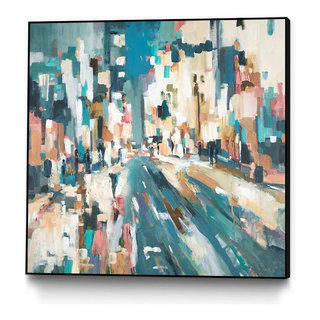 City Beat Art block Framed Canvas, 20"x20" - Contemporary - Prints And ...