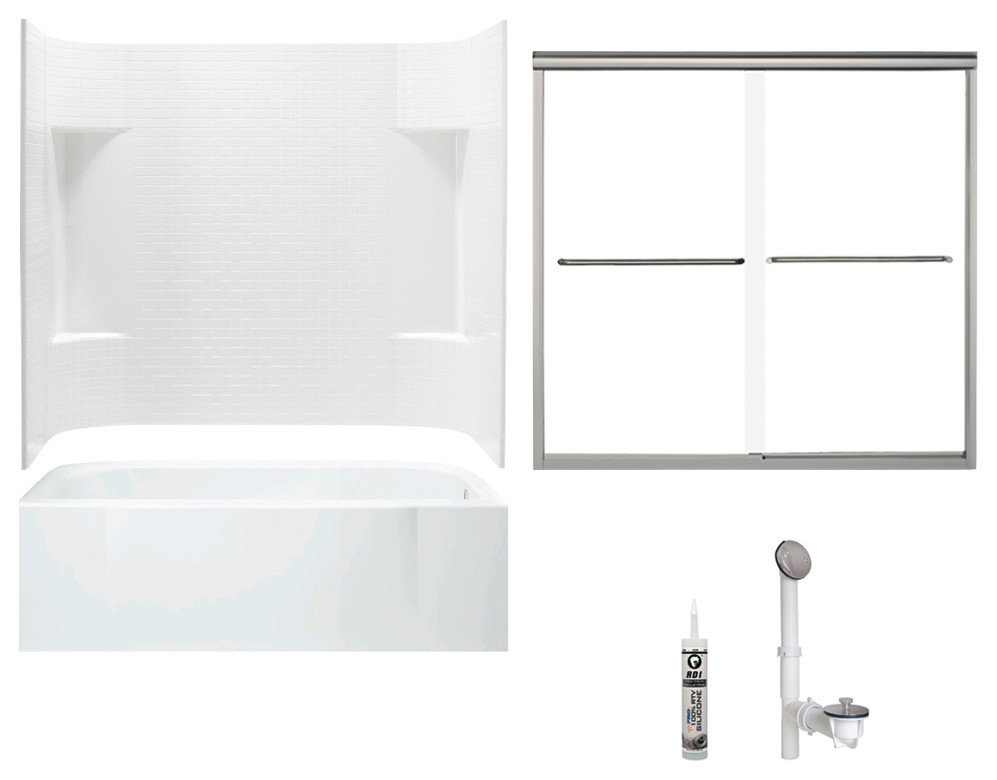 Sterling Accord Vikrell Right-Hand Drain Bathtub Shower Kit 72"x40"x48 ...