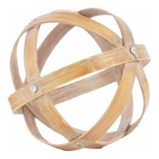 Bamboo Orb Dyson Sphere with 5 Circular Rings, Small, Natural Light ...