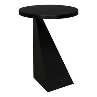 Kano Round Top Black Steel Side Table - Transitional - Side Tables And ...