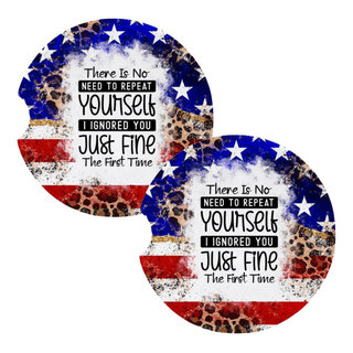 No Need To Repeat Yourself Snarky Coasters for Car Cup Holders Set of 2 ...