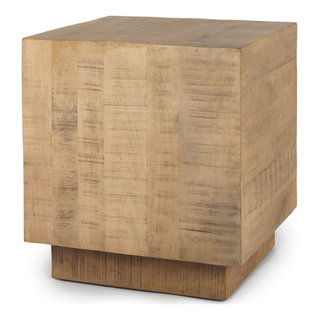 Hayden Light Brown Wood End/Side Table - Rustic - Side Tables And End ...