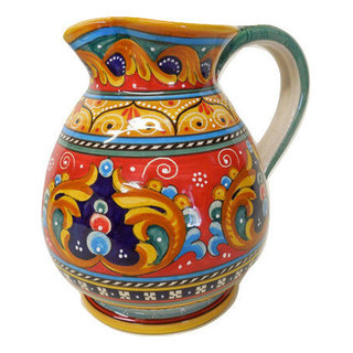 Deruta Ceramiche Sberna Antico Geometrico Pitcher - Mediterranean ...