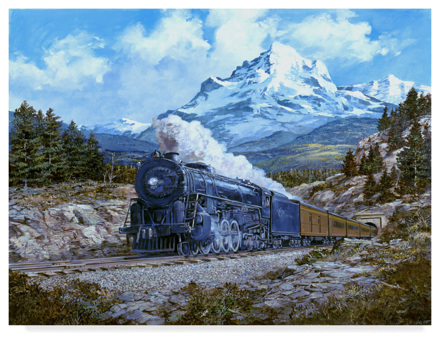Jack Wemp 'Locomotive 4' Canvas Art, 24"x18" - Rustic - Prints And ...