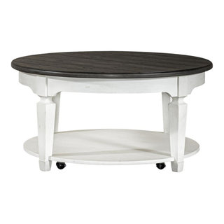 Round Cocktail Table Cottage White - Farmhouse - Coffee Tables - by ...