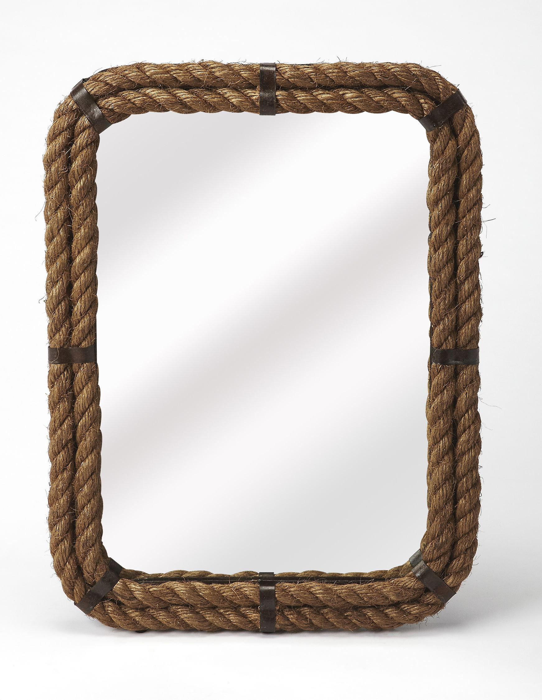 Darby Rectangular Rope Wall Mirror - Beach Style - Bathroom Mirrors ...