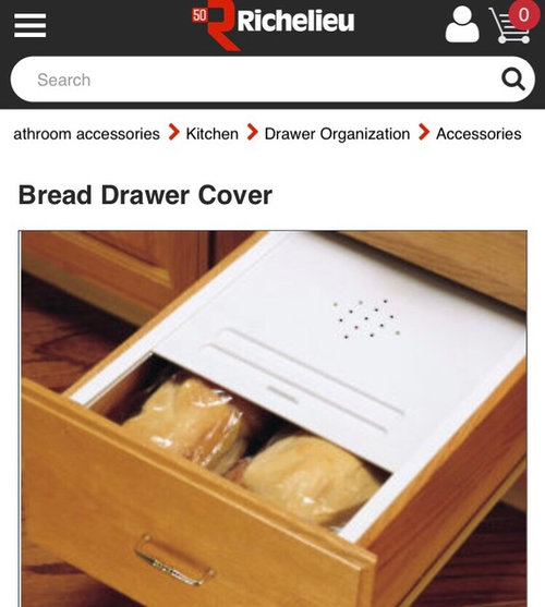 bread drawer from with push back cover