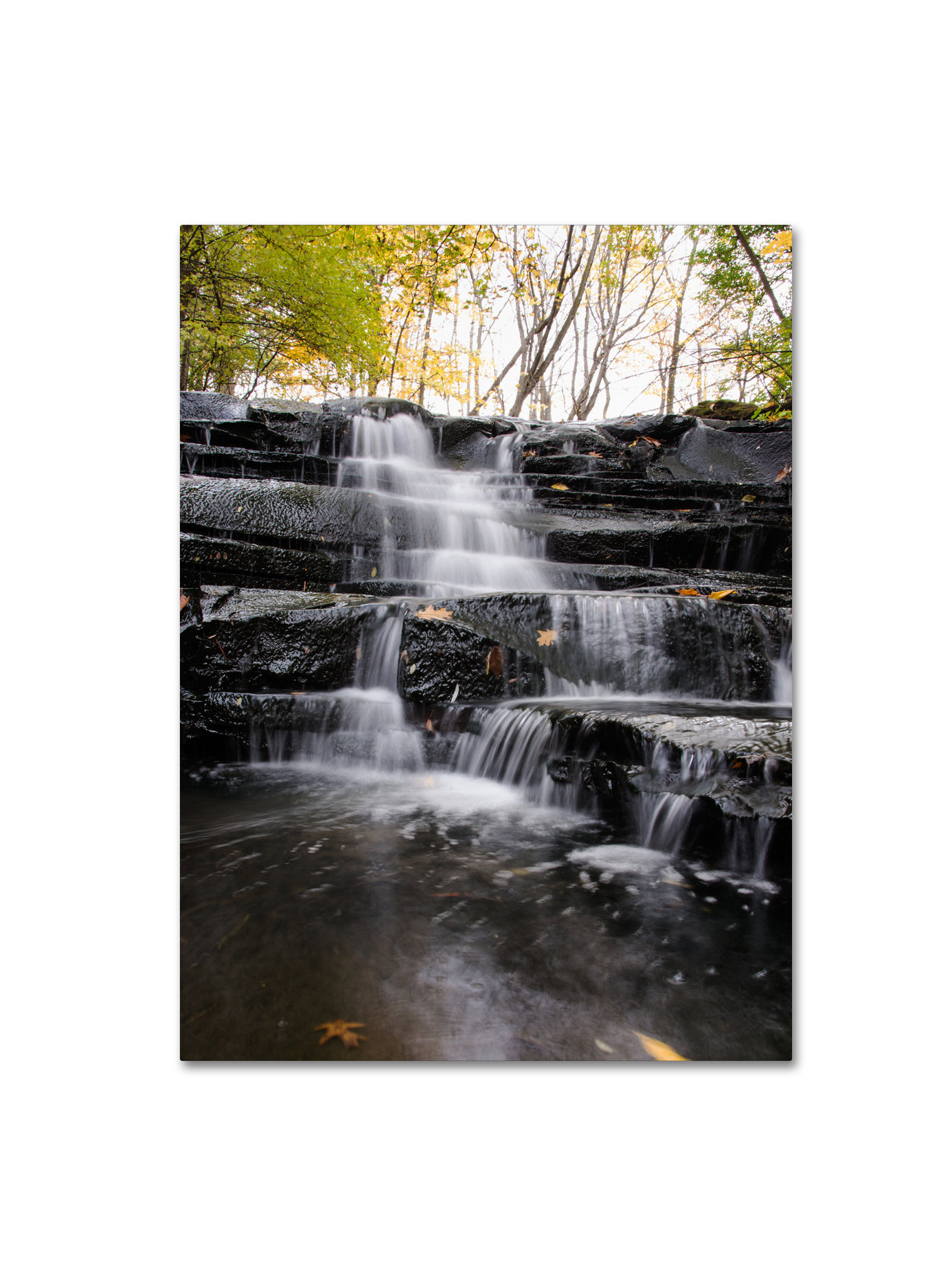 'Waterfall at Lake View' Canvas Art by Kurt Shaffer, 14" x 19 ...