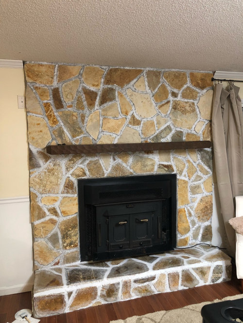 Stone Fireplace Mortar White-Wash