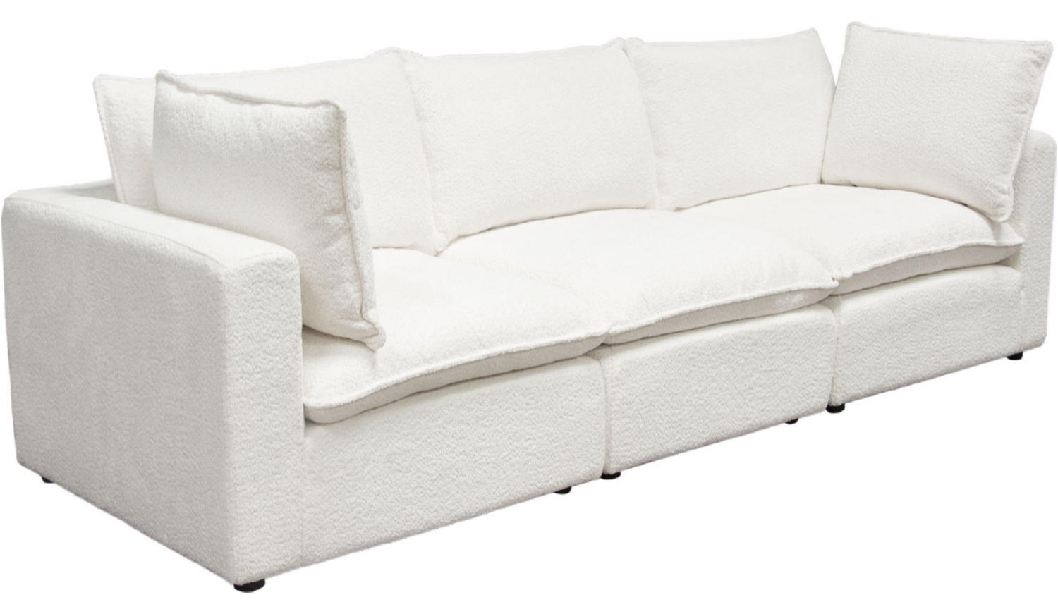 Ivy 3-Piece Modular Sofa in White Faux Shearling by Diamond Sofa ...
