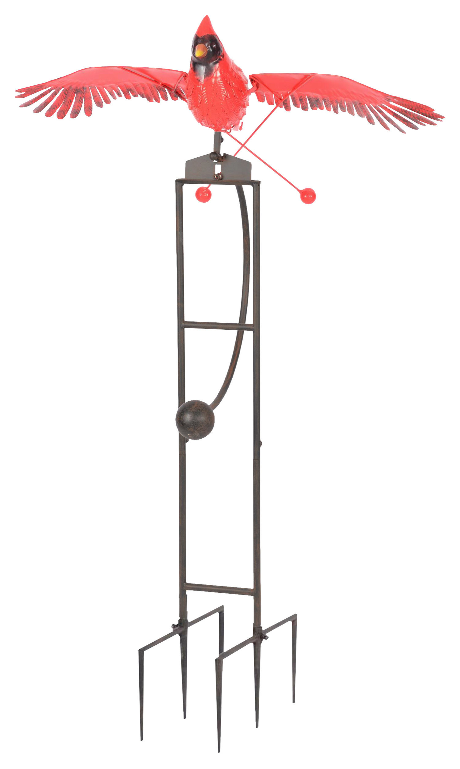 Single Rocking Medium Cardinal Rustic Wind Sculpture Balancing Garden ...
