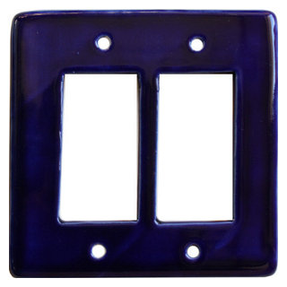 Cobalt Blue Talavera Double Decora Switch Plate, Size: 5.25" W x 4.75 ...