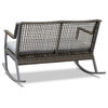 Real Flame Calvin Aluminum Patio Rocker Bench in Black - Tropical ...