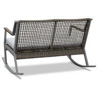 Real Flame Calvin Aluminum Patio Rocker Bench in Gray - Tropical ...
