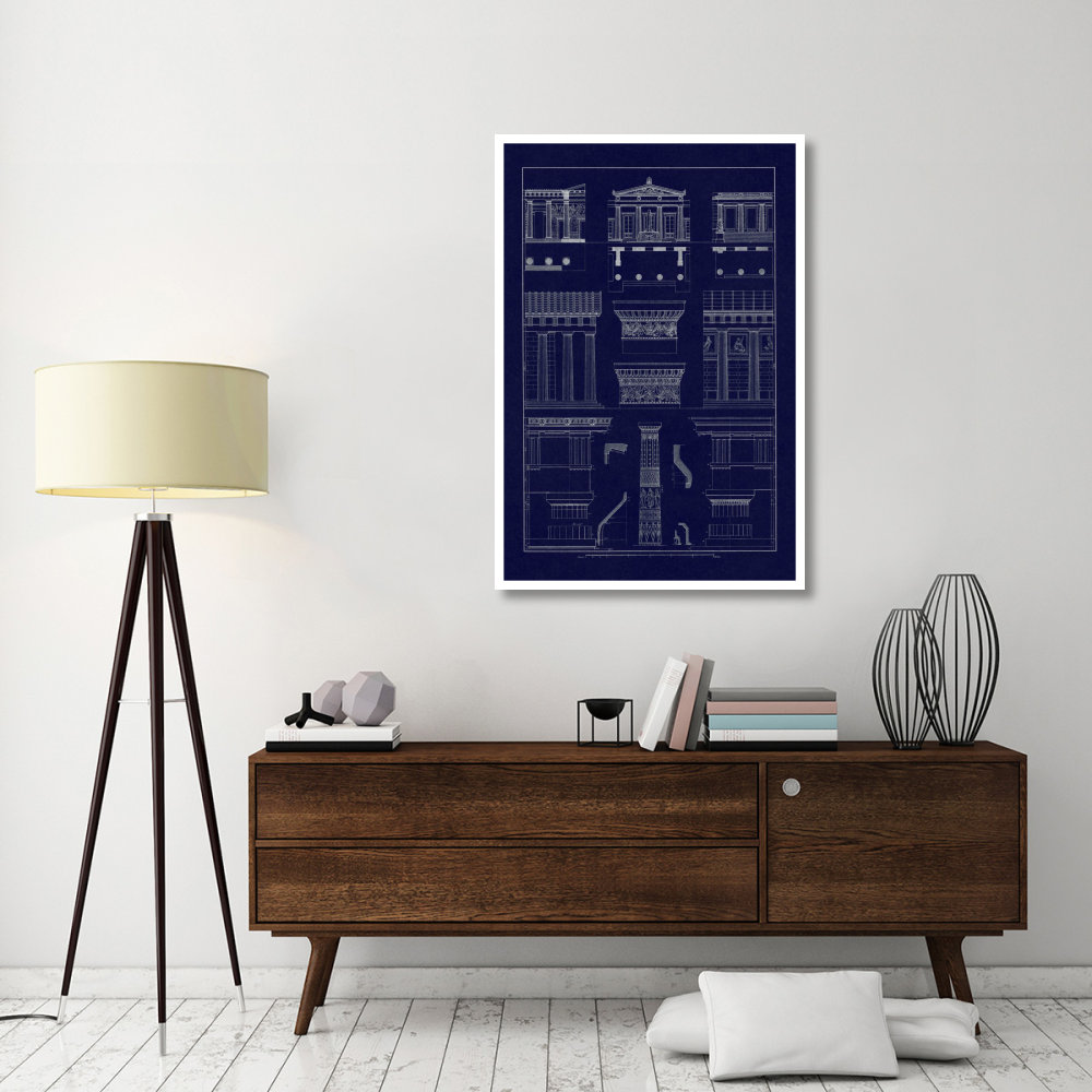 "Doric Order, Temple of Zeus and Cased Column (Blueprint)" Paper Art ...