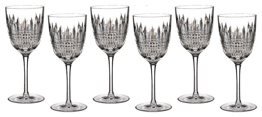 Waterford Lismore Diamond Goblet, Set of 6 - Traditional - Wine Glasses ...