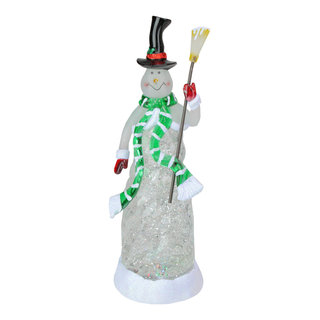 LED Lighted Color Changing Snowman Christmas Glittering Snow Dome 11 ...