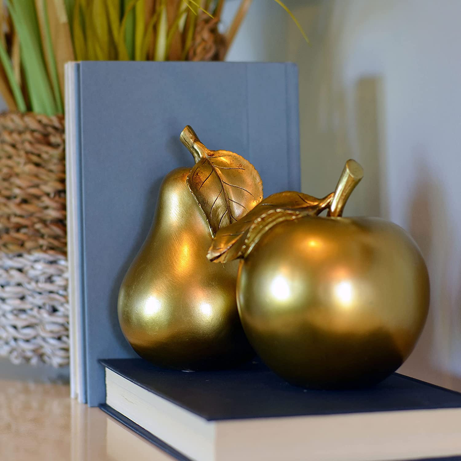 Metallic Gold Apple and Pear - Farmhouse - Decorative Objects And ...