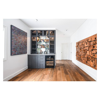 Bespoke Bar Area with Mesh Doors and Custom Handles - Modern - Home Bar ...