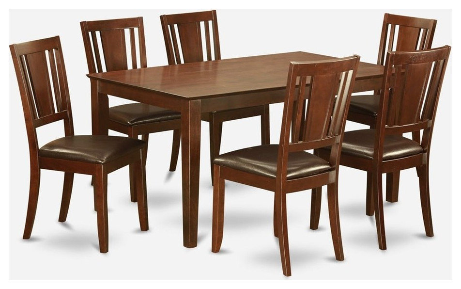 Capri Rectangular Dining Table 36"x60" With Solid Wood Top, Mahogany ...