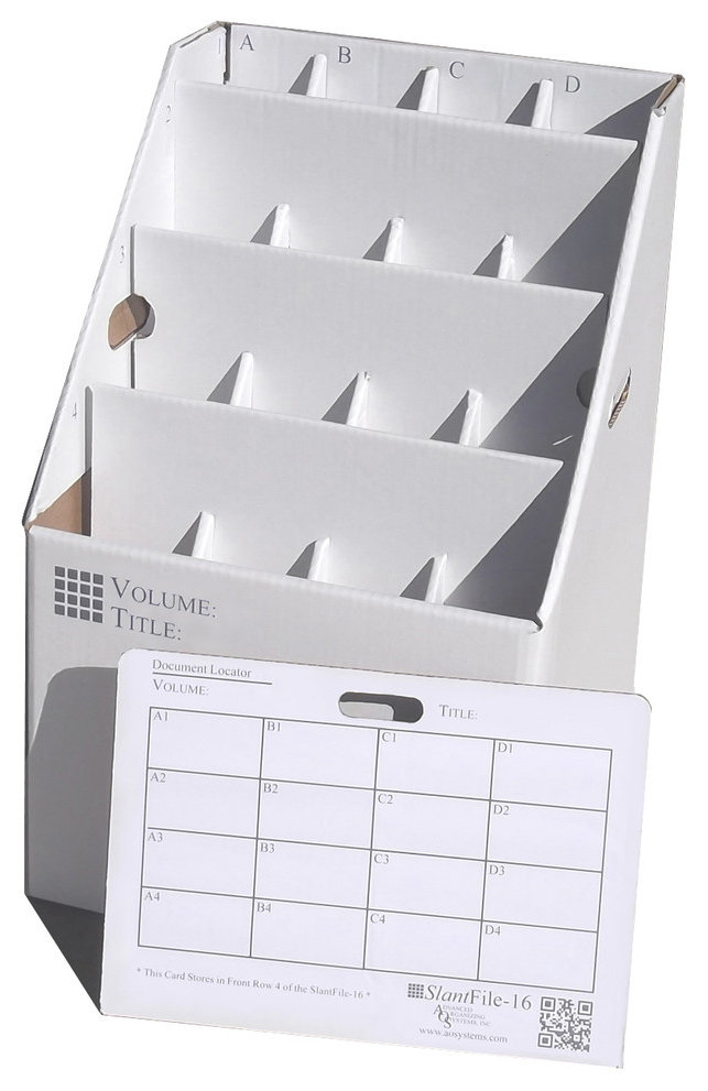 AOS SlantFile Roll File Storage With 16, 4"x4" Compartments ...