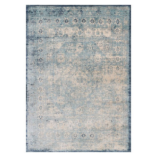 Loloi Anastasia Af14 Light Blue/Ivory 2'7"x12'0" Rug, 2'7"x12'0 ...