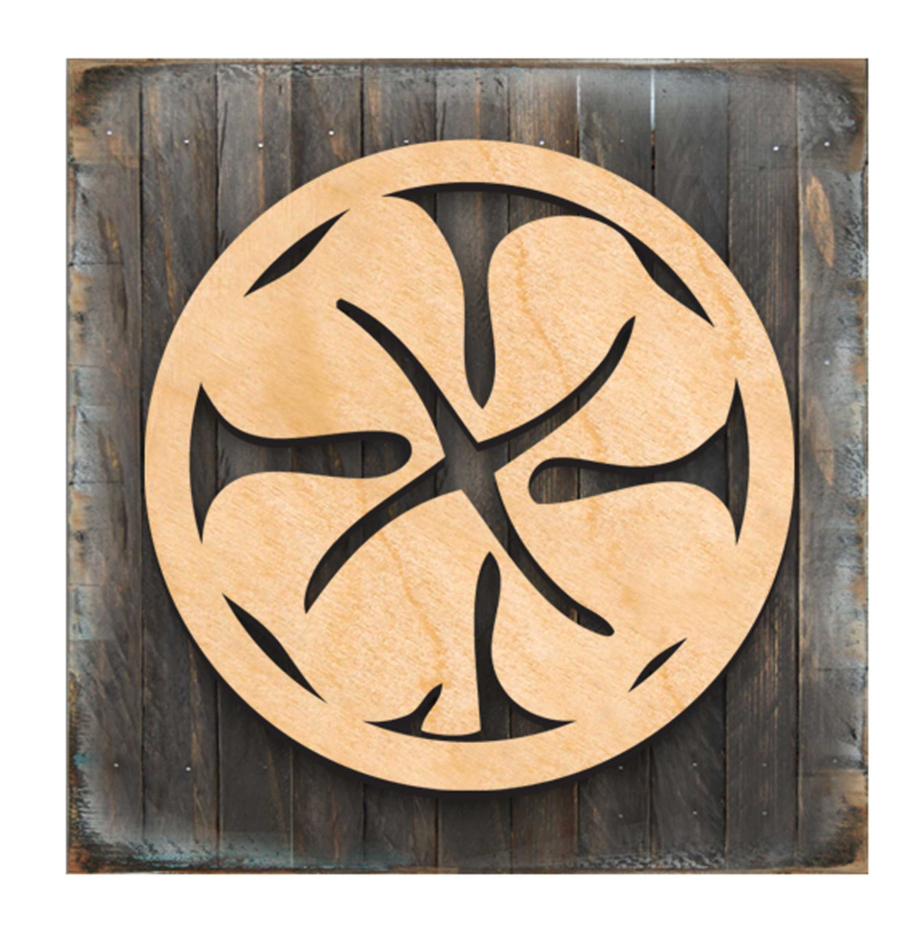 Four Leaf Clover Shamrock Celtic Wood Block, 24x24 - Contemporary ...