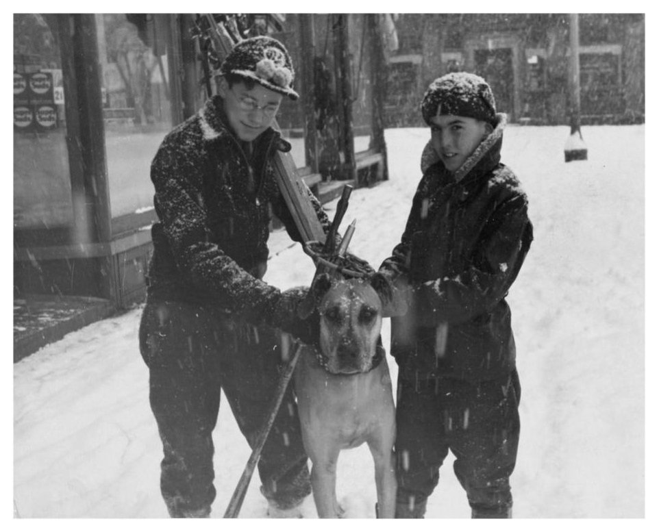 "Winter Sports - Hanover, New Hampshire, 1936" Paper Art, 22"x18", 26 ...