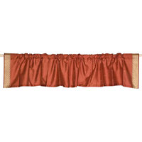 Rust - Rod Pocket Top It Off handmade Sari Valance - Pair, 80 X 15 ...
