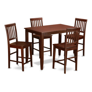 3 Pc Pub Table Set -Table And 2 Wood Counter Chairs - Contemporary ...