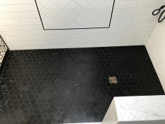 Thoughts on a black and dark walk in shower?