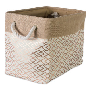 DII Burlap Bin Diamond Bronze Rectangle Small - Contemporary - Storage ...
