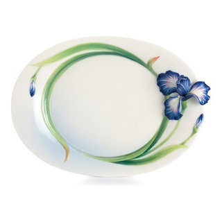 Franz Porcelain Collection Eloquent Iris Dessert Plate - Contemporary ...