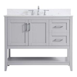 Archie Single Bathroom Vanity With Backsplash, 42" - Transitional ...