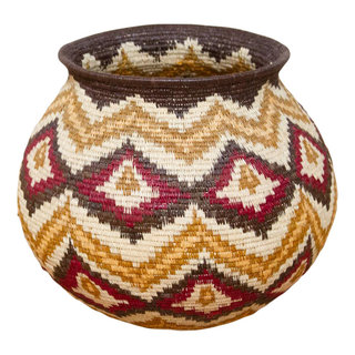 Artisanal Multicolor Handwoven Embera Basket - Southwestern - Baskets ...