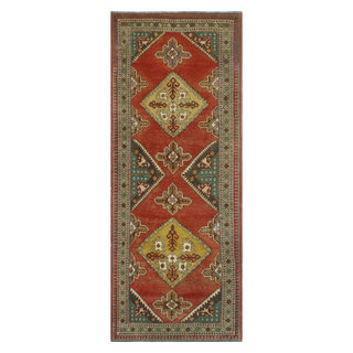 Semi-Antique Darling Rust/Beige Runner, 3'6x9'5 - Southwestern - Hall ...